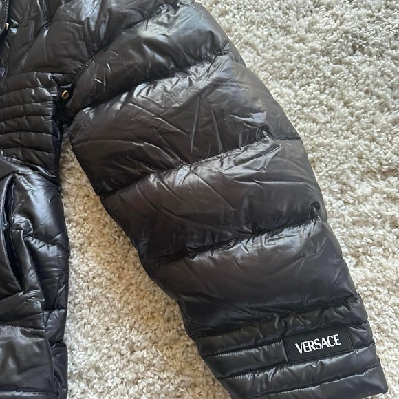 Versace | Jackets & Coats | Versace Bustier Puffer Black Jacket For ...